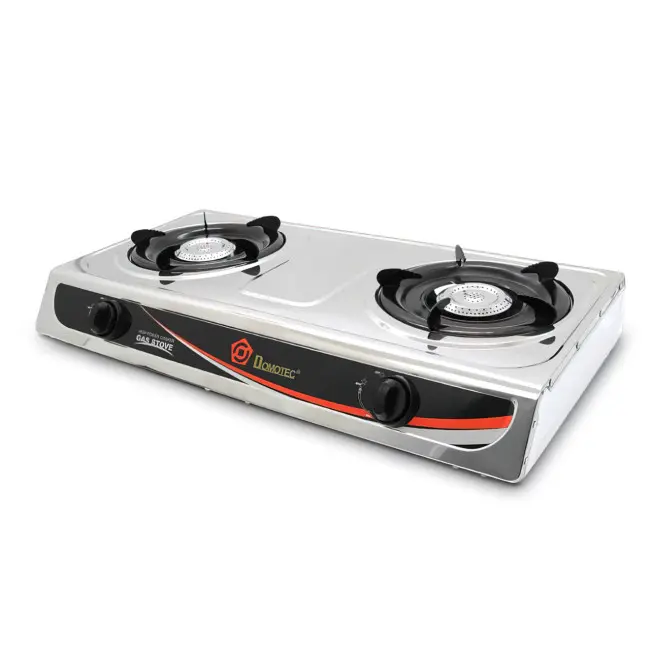 Газовая настольная плита Domotec Ms 6606 на две конфорки таганок 4 4