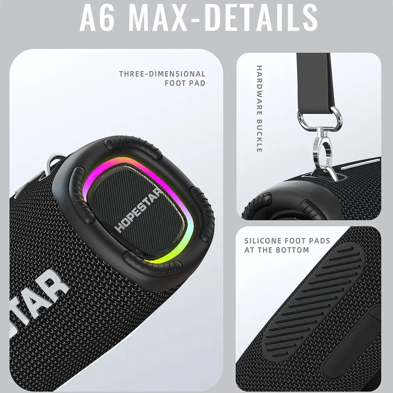 Беспроводная колонка Hopestar A6 Max, 80w, 12000mAh Серый
