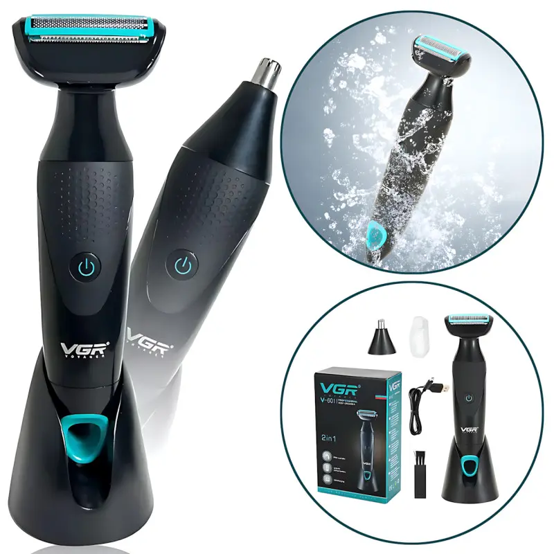 Электробритва 2 в 1 VGR V601 с триммером, аккумуляторная бритва + триммер для бороды, усов, тела ...