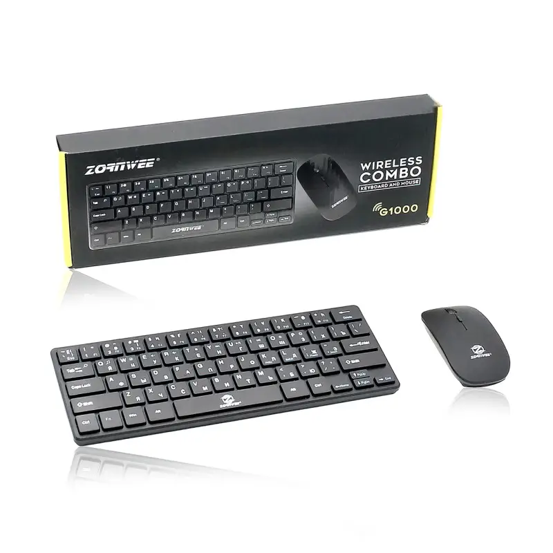 Беспроводная клавиатура с мышкой ZORNWEE G1000 с USB адаптером, с рабочей дистанцией до 10 метров